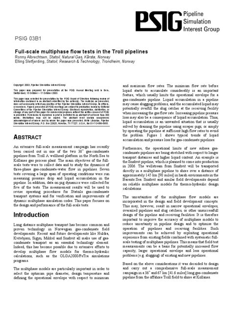 Pdf Full Scale Multiphase Flow Tests Dokumentips