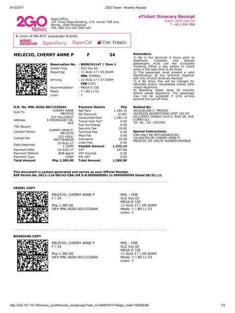 2go Travel Inexus Fill Out And Sign Online Dochub