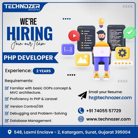 Technozer Solution On Linkedin 🌟 Urgent Hiring Php Developer🌟 Were