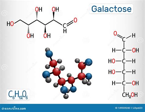 Galactose D Galactose Milk Sugar Molecule Linear Form Stock Vector Illustration Of