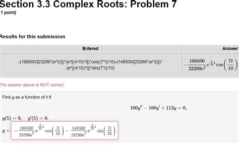 Solved Section 3 3 Complex Roots Problem 7 1 Point Results Chegg Com