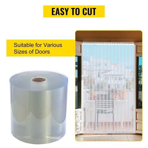 Vevor Pvc Plastic Door Curtain Smooth Door Bulk Roll Clear 300mm Width