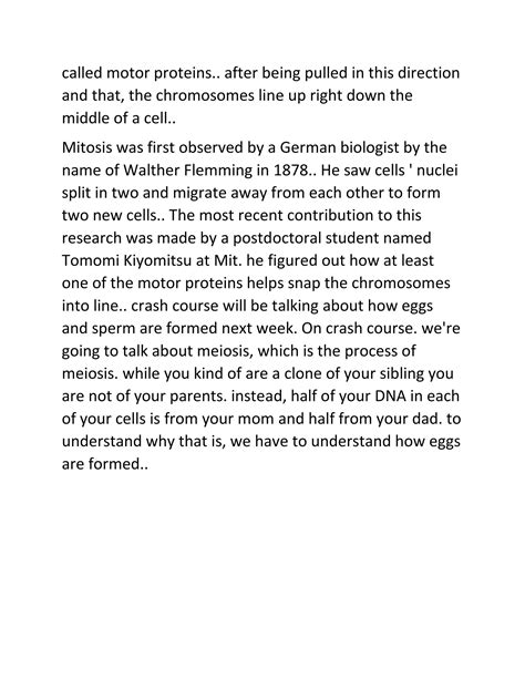 Solution Carbon Crash Course Biology Mitosis Splitting Up Is