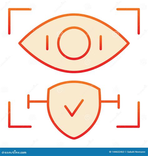 Retina Recognition Line And Glyph Icon Eye Identification And Key Vector Illustration Isolated