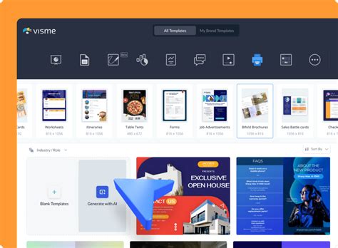 Бесплатный ИИ конструктор для создания макета буклетов Visme