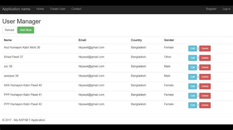 Single Page Ajax Application Using Jquery Mvcnet And Entity Freamwork