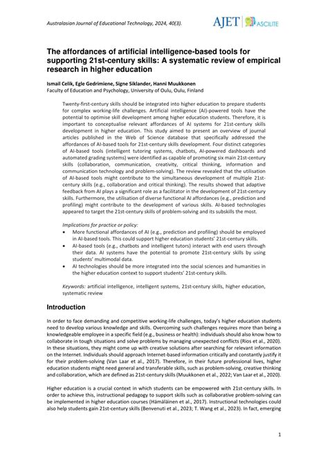 Pdf The Affordances Of Artificial Intelligence Based Tools For