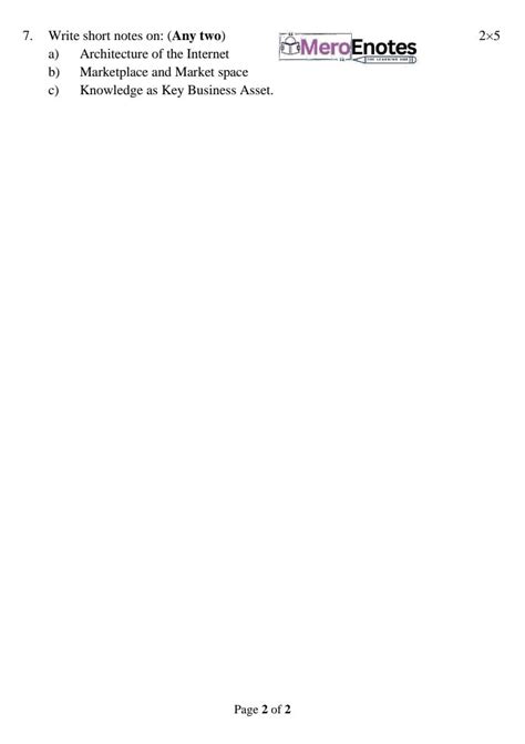 Pokhara University Pu Bca E Business Question Paper 7th Semester Mero Enotes