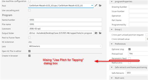 Getting Tapping Cycle Errors With Incorrect Feedrate Tapping M6 Hole In
