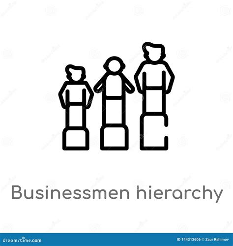 Outline Businessmen Hierarchy Vector Icon Isolated Black Simple Line Element Illustration From
