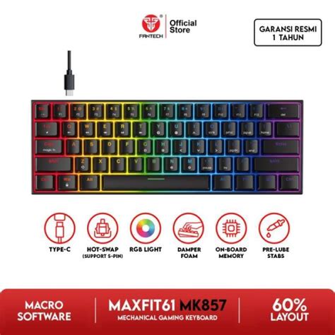 Promo Tanpa Merk Keyboard Gaming Mechanical Fantech Maxfit Mk Rgb T Diskon Di