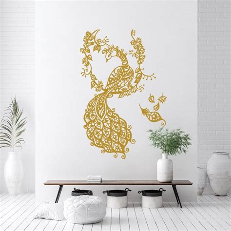 Peacock Wall Decal Etsy