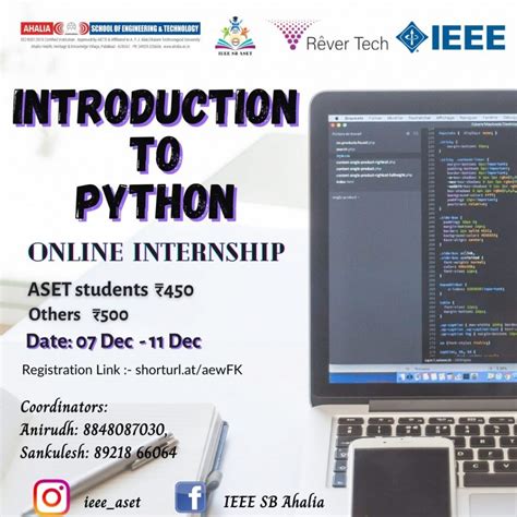 Internship On Introduction To Python Ahalia School Of Engineering