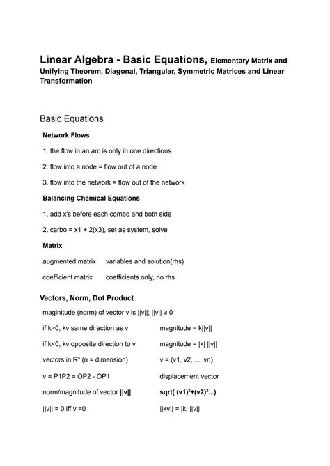 SOLUTION Linear Algebra Basic Equations Elementary Matrix And Unifying Theorem Diagonal