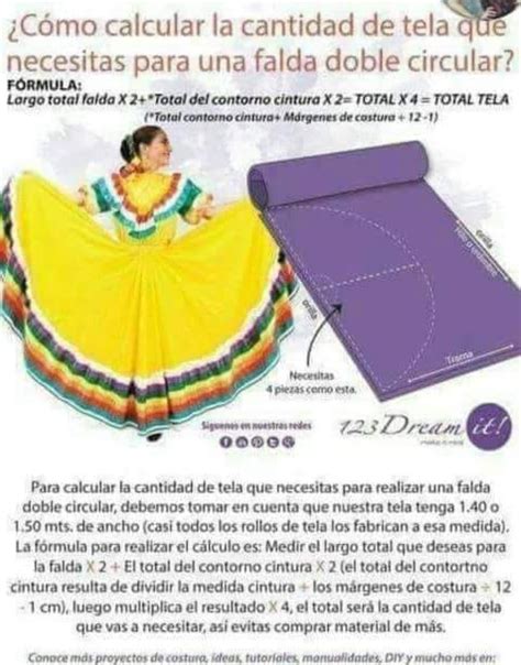 Calcular La Falda De Circulo Doble Sewing Tutorials Diy Skirt Sewing Techniques