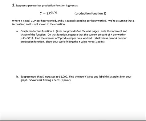 solved 1 suppose a per worker production function is given