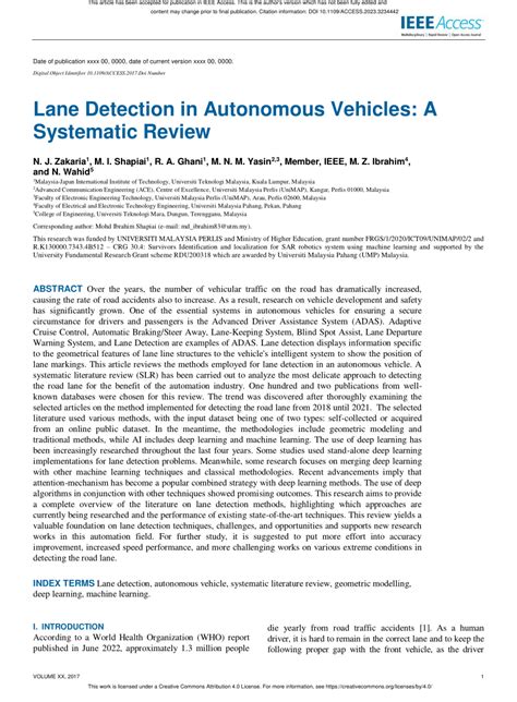 Pdf Lane Detection In Autonomous Vehicles A Systematic Review