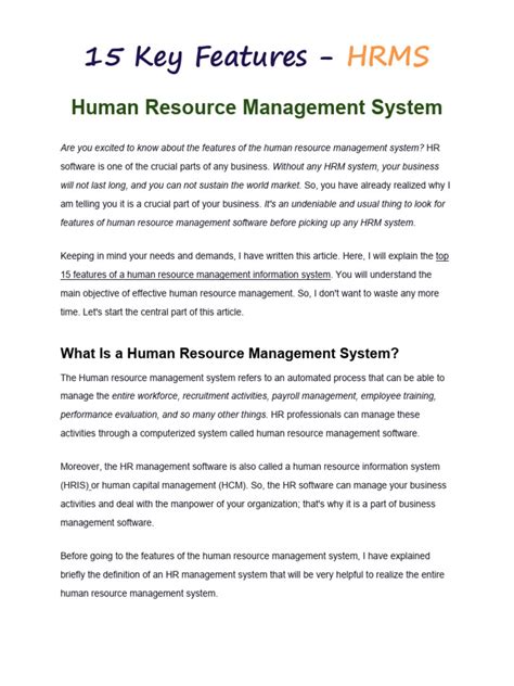 Aios Hrms Key Features Pdf Human Resources Human Resource