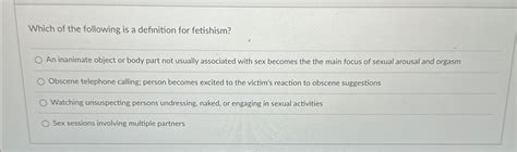 Solved Which Of The Following Is A Definition For