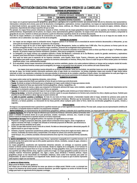 Tipos Y Elementos De Mapas Geográficos Pdf Clima Mapa