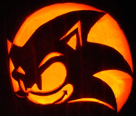 Printable Sonic The Hedgehog Pumpkin Stencil