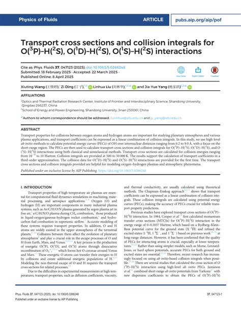 Transport Cross Sections And Collision Integrals For Ophs Odh