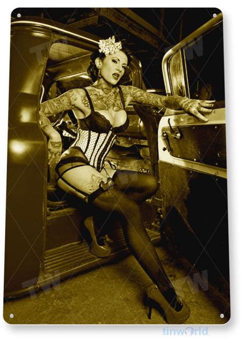 Automotive Pin Up Sign B Tinworld Model Pin Up Signs Tinsign Com