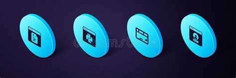 Set Isometric Create Account Screen Keyboard Python Programming Language And Software Icon