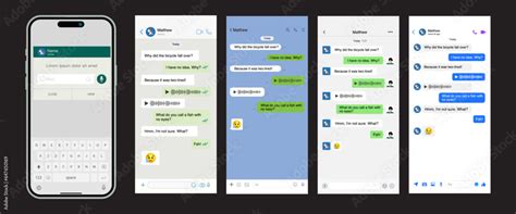 Smart Phone Chatting Messenger And Sms Template Bubblesvector Chatting Screen In Mobile