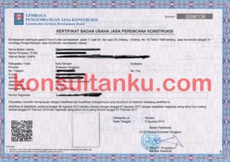 Sertifikat Badan Usaha Konsultanku