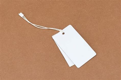 Blank Tag Tied With String Price Tag Gift Tag Sale Tag Address Label Isolated On Craft