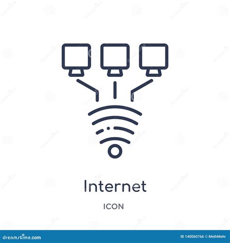Linear Internet Connection Icon From Internet Security And Networking Outline Collection Thin