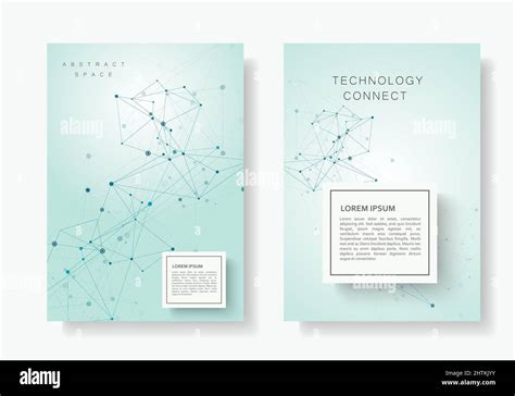 Abstract Connect Background With Connected Lines And Dots Modern Vector Templates Brochure