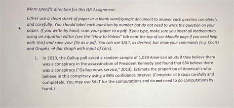 Solved More Specific Direction For This Qr Assignment