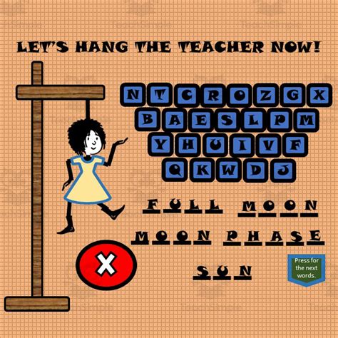 Free Science Sun Moon And Earth Vocabulary Interactive Hangman Game By Teach Simple