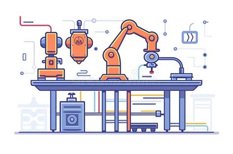 A Cute Cartoon Style Ofa Smart Factory Utilizing Ai For Realtime Process Optimization Stock