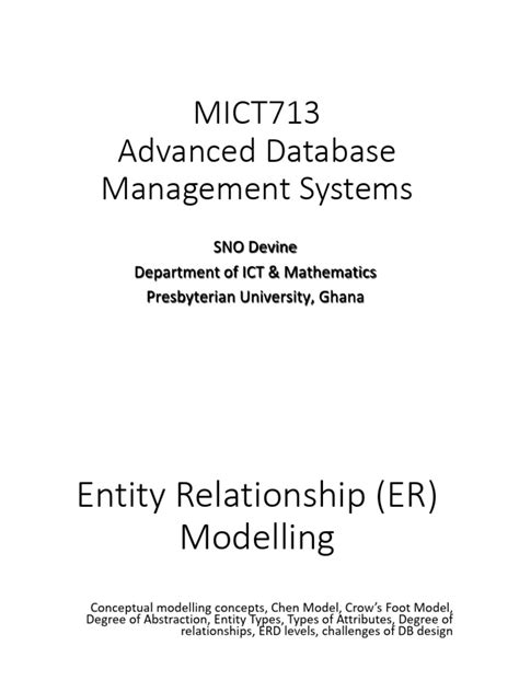 Entity Relationship Modeling Pdf Conceptual Model Data Model