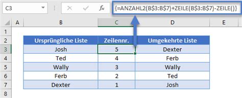 Reihenfolge Einer Liste Bzw Eines Bereichs Umkehren Excel And Gs Automate Excel