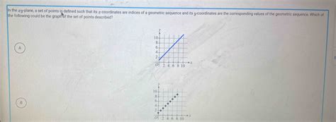 In The Xy Plane A Set Of Points Is Defined Such That Its X Coordinates Are Indices Of A Math