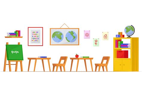 Interior Classrooms In Kindergarten For Graphic By Pchvector