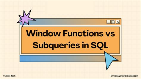 Window Functions Vs Subqueries In Sql