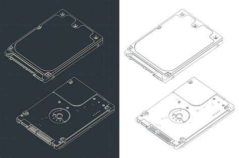 Premium Vector Hdd Isometric Blueprints