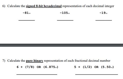 Solved Calculate The Signed 8 Bit Hexadecimal Representation