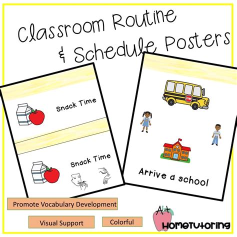 Classroom Routine And Schedule Posters Multiple Sizes In