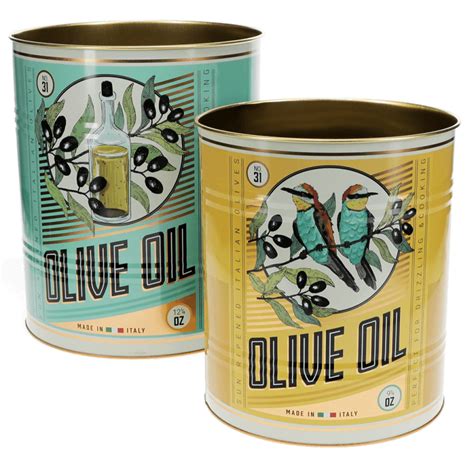 xl Storage Tins Set Of 2 Olive Oil ﻿rex London