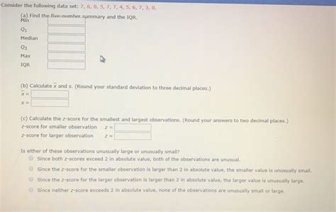 Solved Consider The Following Data Set O Chegg