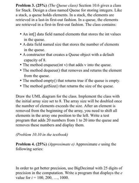 Solved Problem 3 25 The Queue Class Section 106 Gives