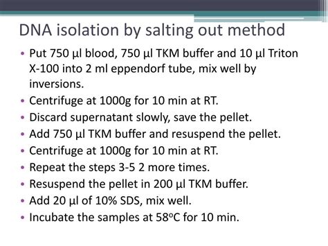 Ppt Human Genomic Dna Isolation Powerpoint Presentation Free Download Id 3968109