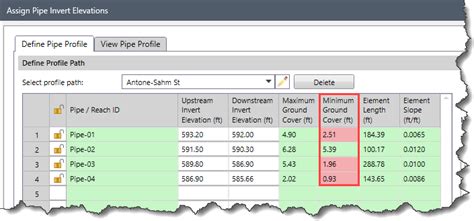 Assign Pipe Invert Elevations Command Civilgeo Knowledge Base