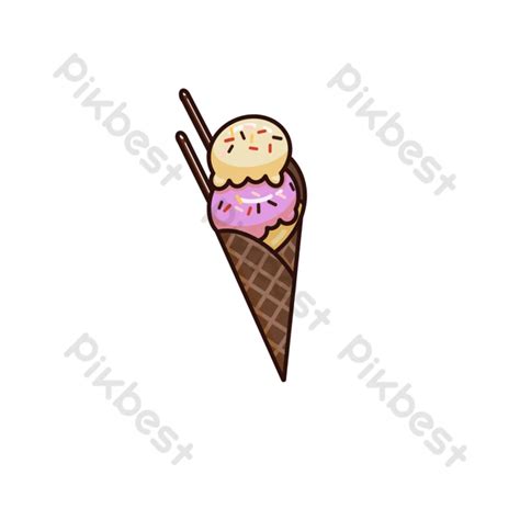 만화 귀여운 아이스크림 콘 일러스트 Png Psd 무료 다운로드 Pikbest